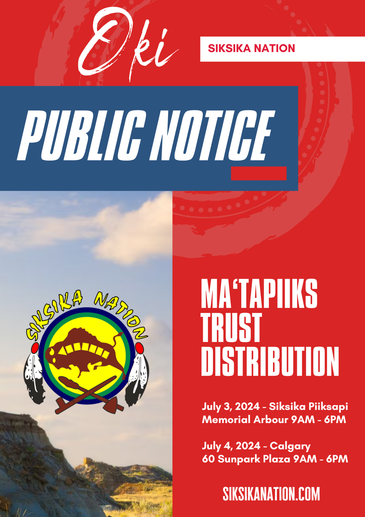 Upcoming Events - Siksika Nation